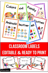 Classroom Labels | Editable & Ready to Print - Teachaboo