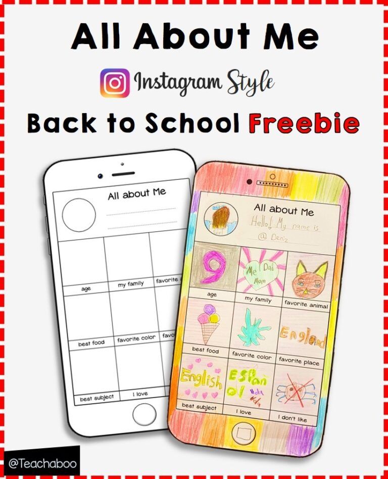 Instagram Style Back to School Activity Freebie - Teachaboo