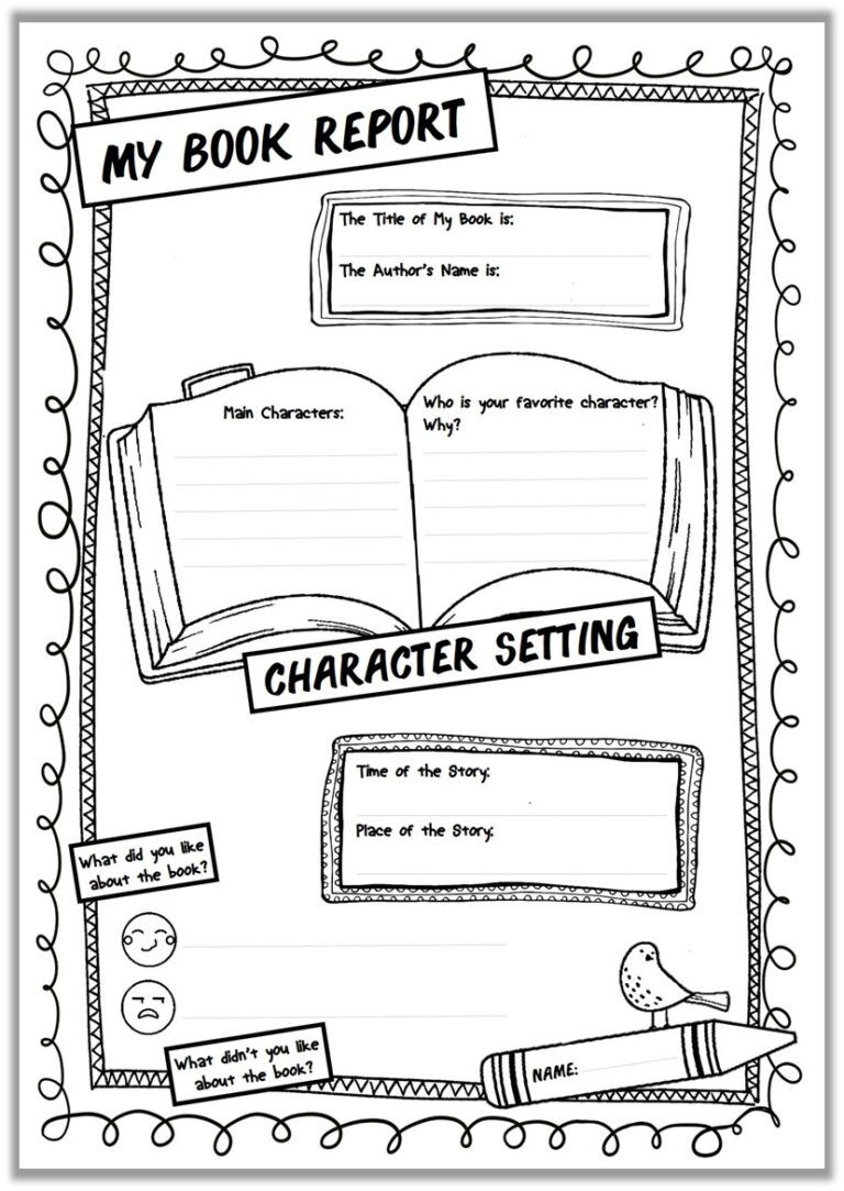 Printable Book Report / Book Review - Teachaboo