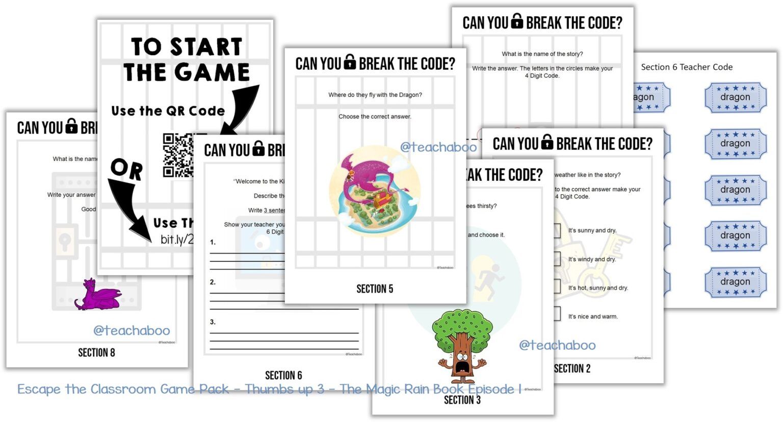 Escape the Classroom Game Pack Freebie no.2 | Reading Comprehension ...