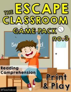 Escape the Classroom Game Pack Freebie no.3 | Reading Comprehension ...