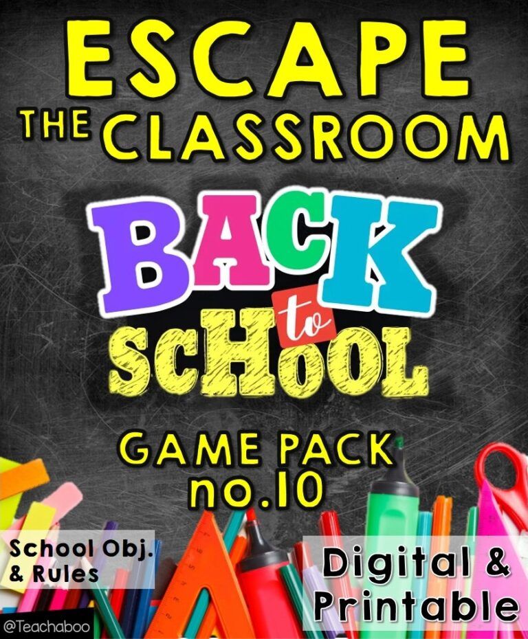 Escape the Classroom Game Pack Freebie no.10 | Welcome Back to School ...